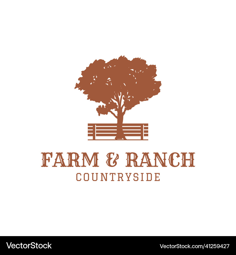 Farm ranch logo design Royalty Free Vector Image