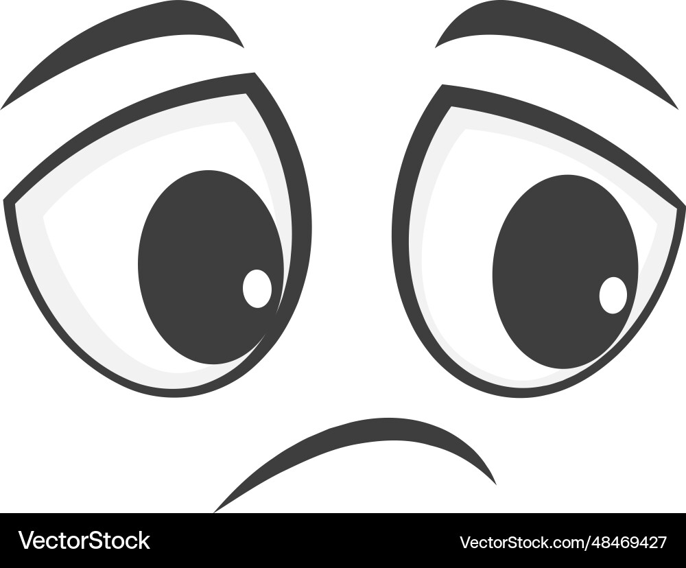 Frowning face unhappy worried expression Vector Image