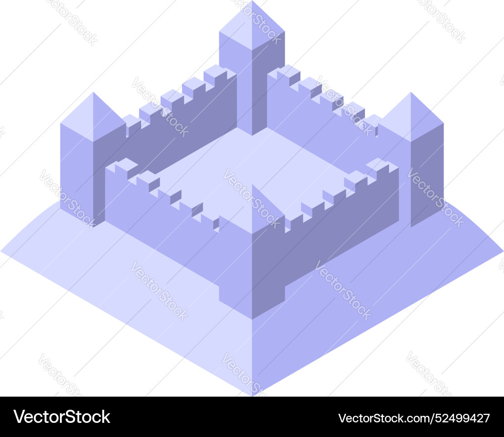 Medieval fortress standing strong on hilltop Vector Image
