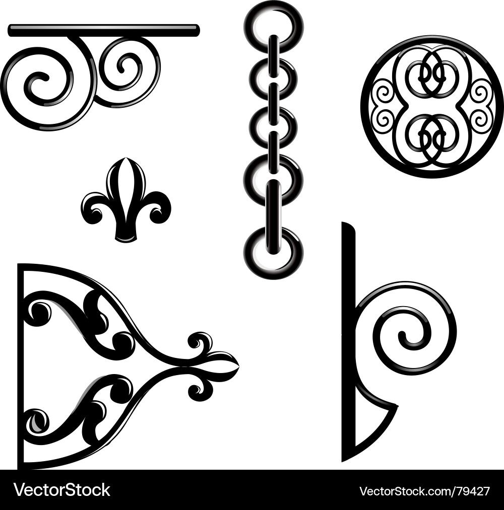 Metallic decorations Royalty Free Vector Image