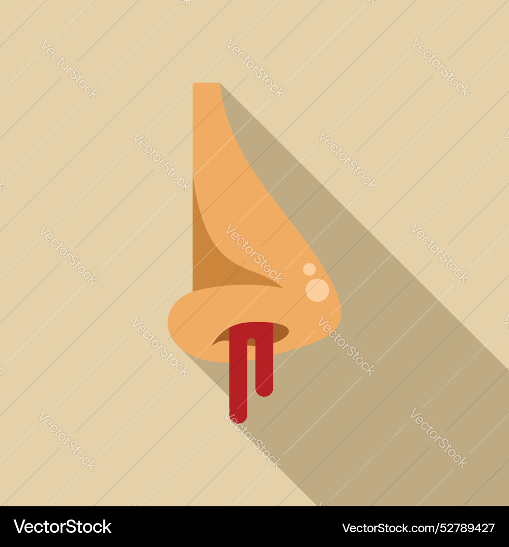 Nose bleeding with blood drops flowing down Vector Image
