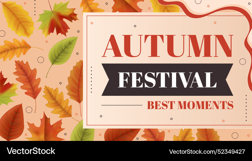 Realistic autumn youtube thumbnail Royalty Free Vector Image