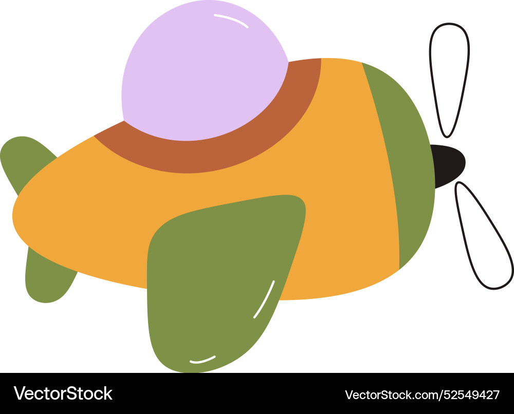 Retro air plane cartoon Royalty Free Vector Image