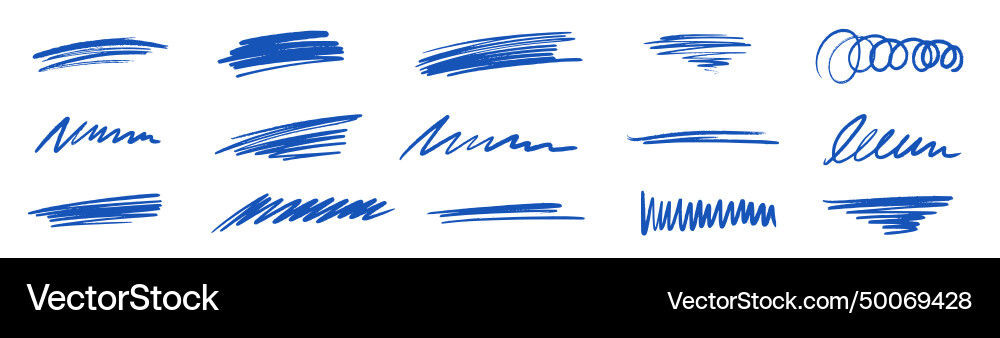 Blue Line Brush Stroke Royalty Free Vector Image