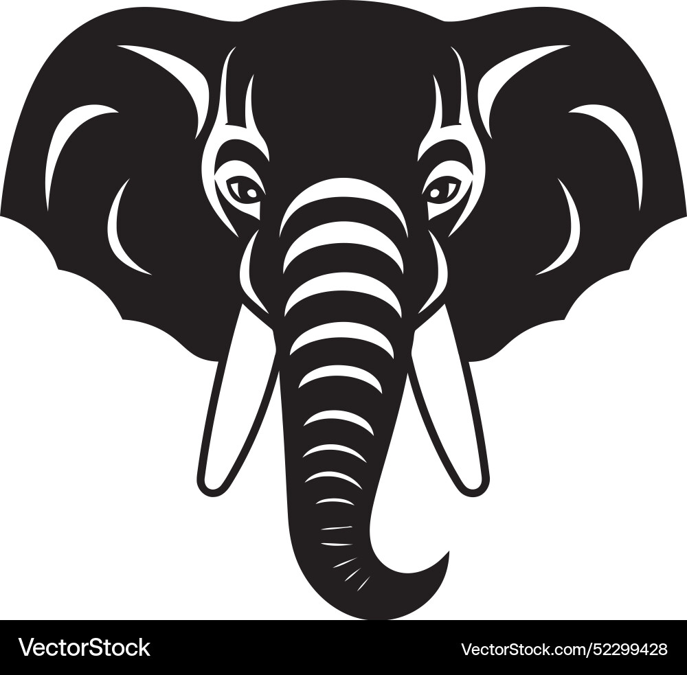 Bold black elephant graphic designsleek Royalty Free Vector