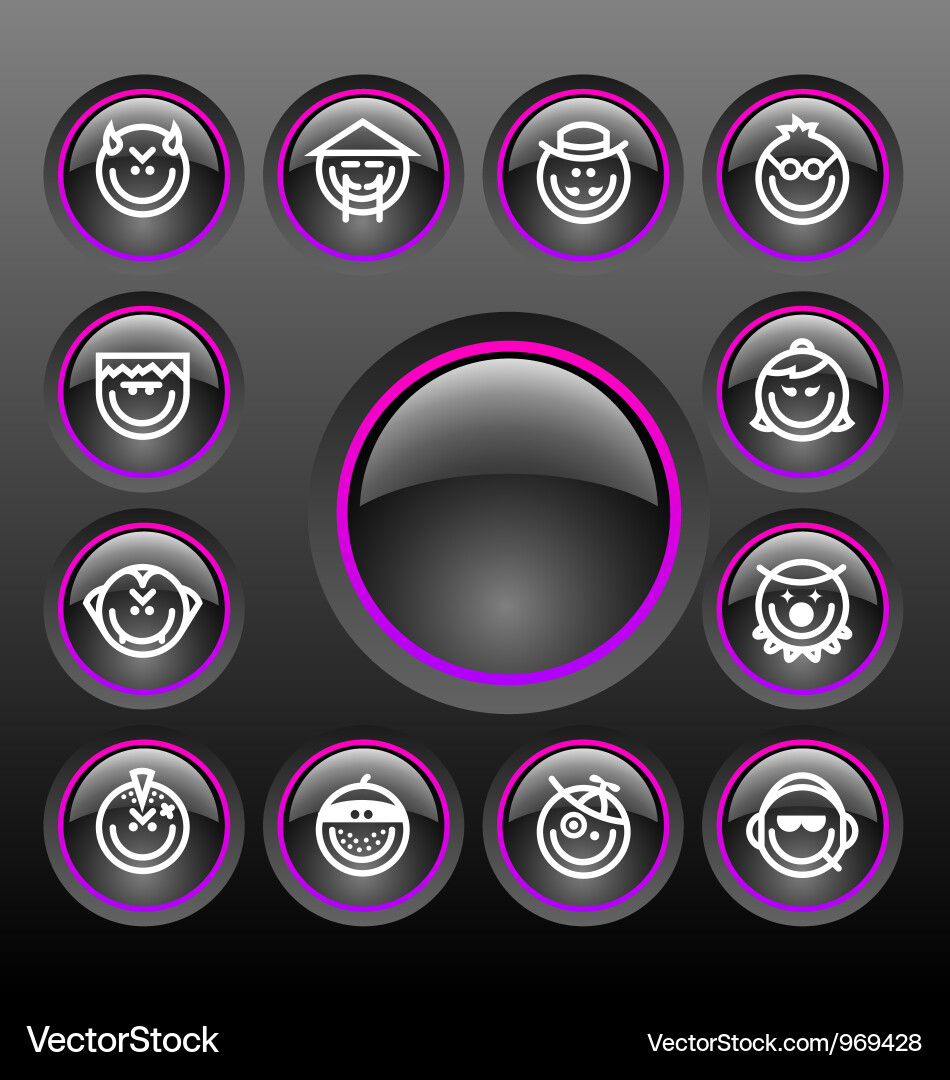 Buttons set Royalty Free Vector Image - VectorStock