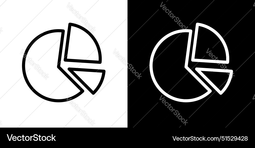 Chart pie icon set web report diagram symbol Vector Image