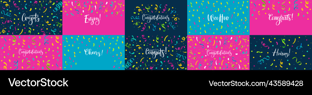 Congratulations banners congrats lettering Vector Image