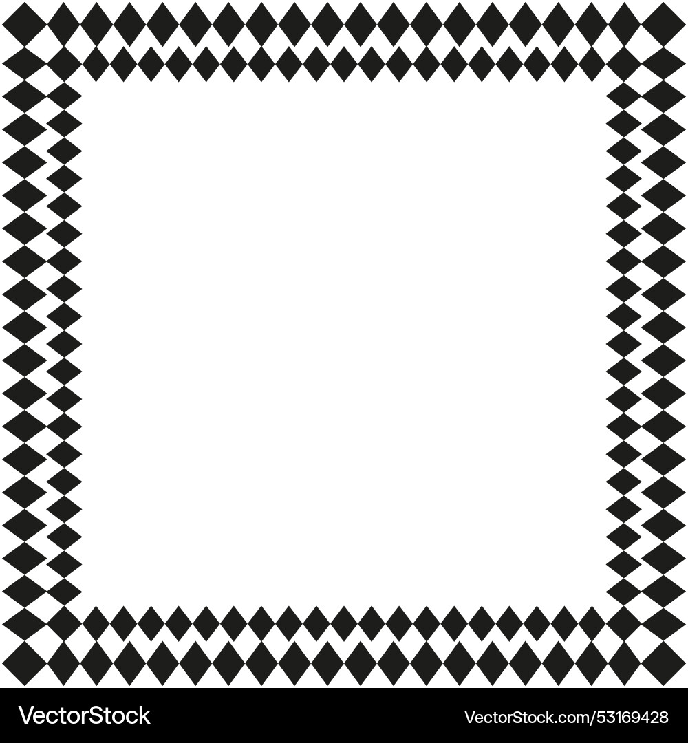 Diamond border frame geometric corner design Vector Image