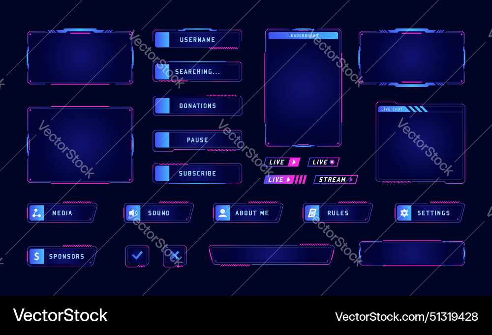 Game stream frames Royalty Free Vector Image - VectorStock