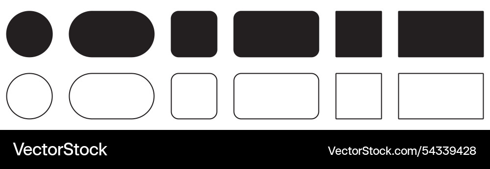 Geometric shapes icon collection quadrangle Vector Image