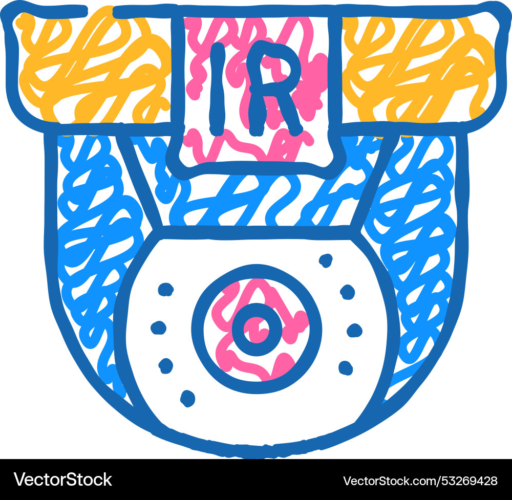Infrared video camera icon doodle Royalty Free Vector Image