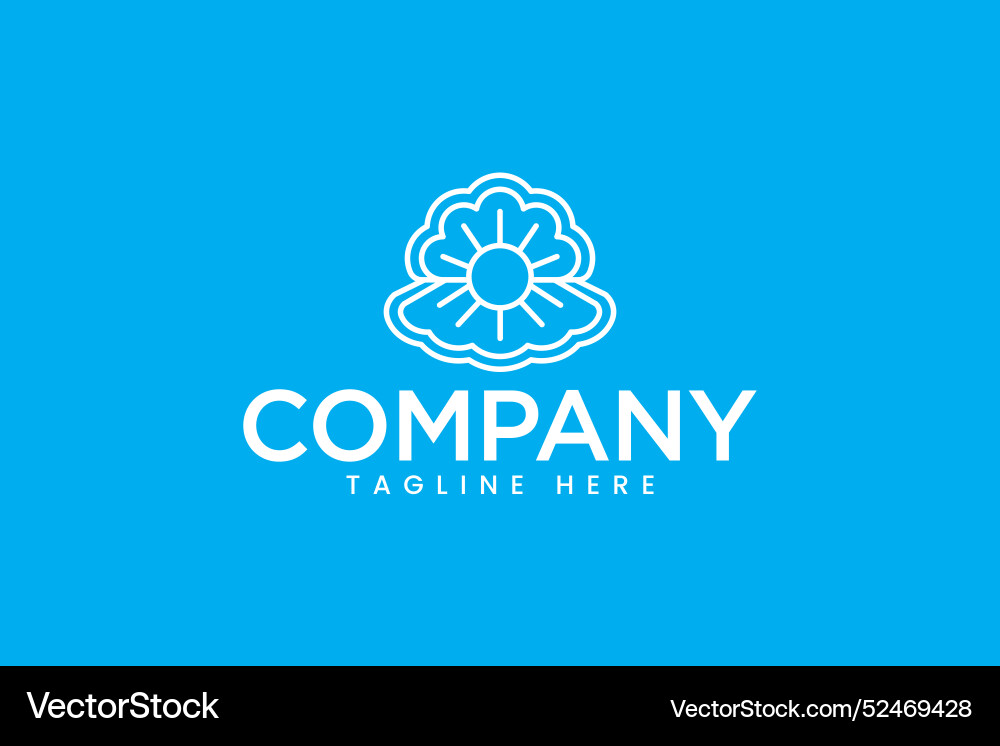 Minimalist pearl shell line art logo design Vector Image