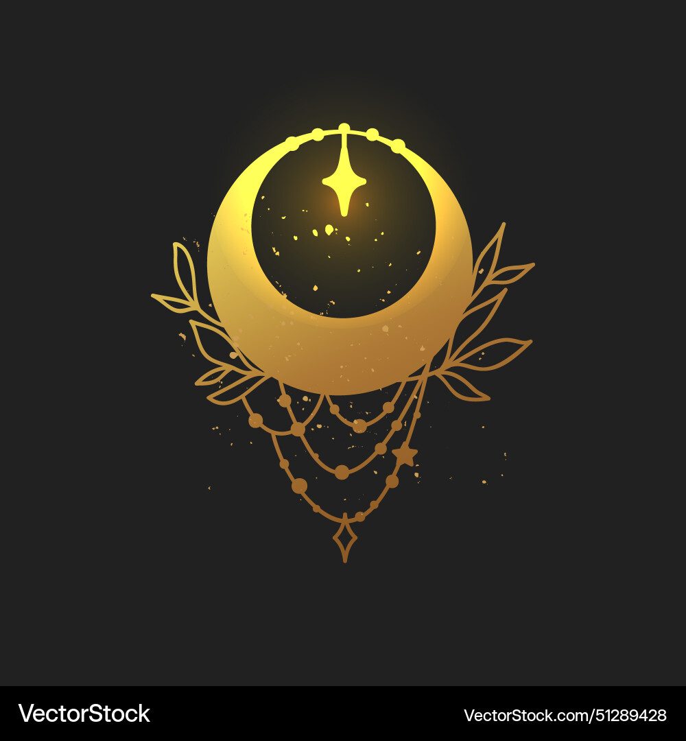 Moon hand drawn celestial Royalty Free Vector Image