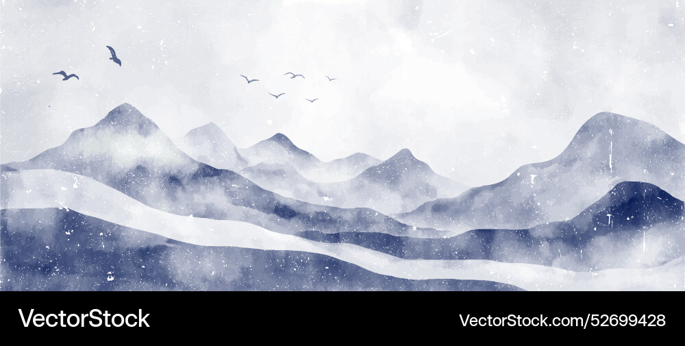 Natural blue mountain landscape Royalty Free Vector Image