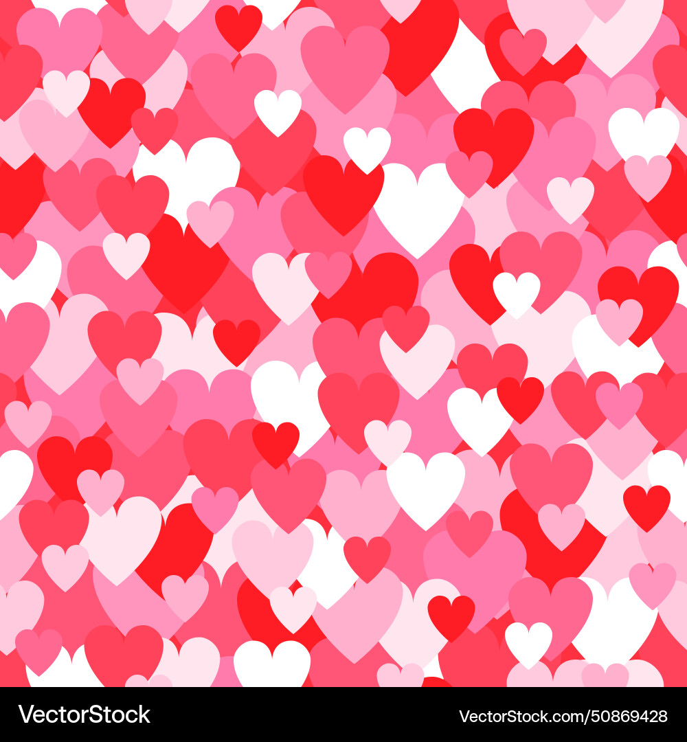 Pink and red hearts seamless pattern decorative Vector Image