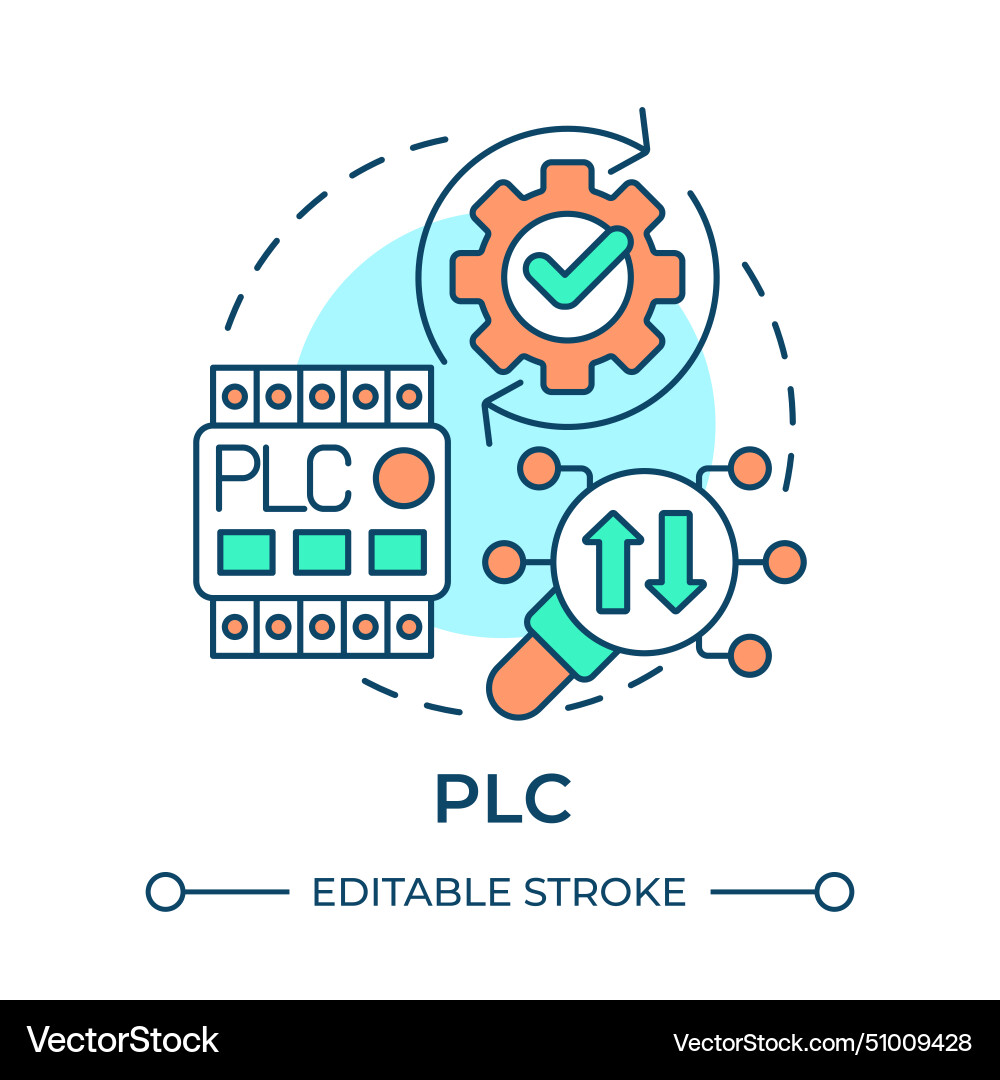 Plc Multi Color Concept Icon Royalty Free Vector Image