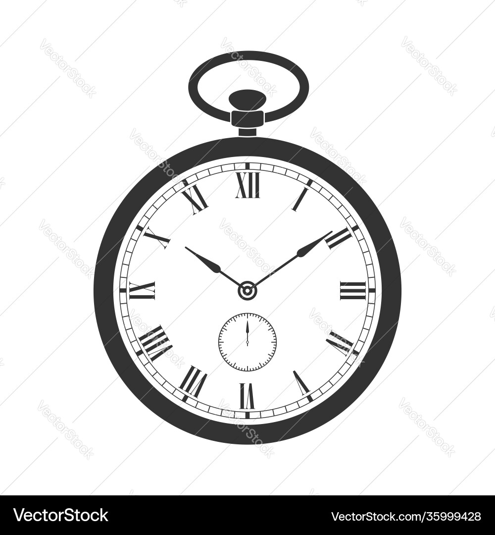Pocket watch sign Royalty Free Vector Image - VectorStock