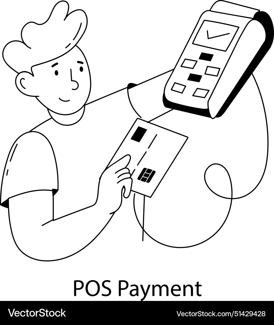 Pos payment Royalty Free Vector Image - VectorStock