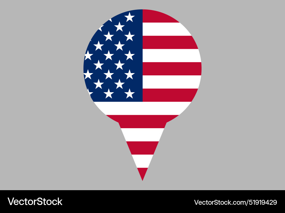 American flag with location sign Royalty Free Vector Image