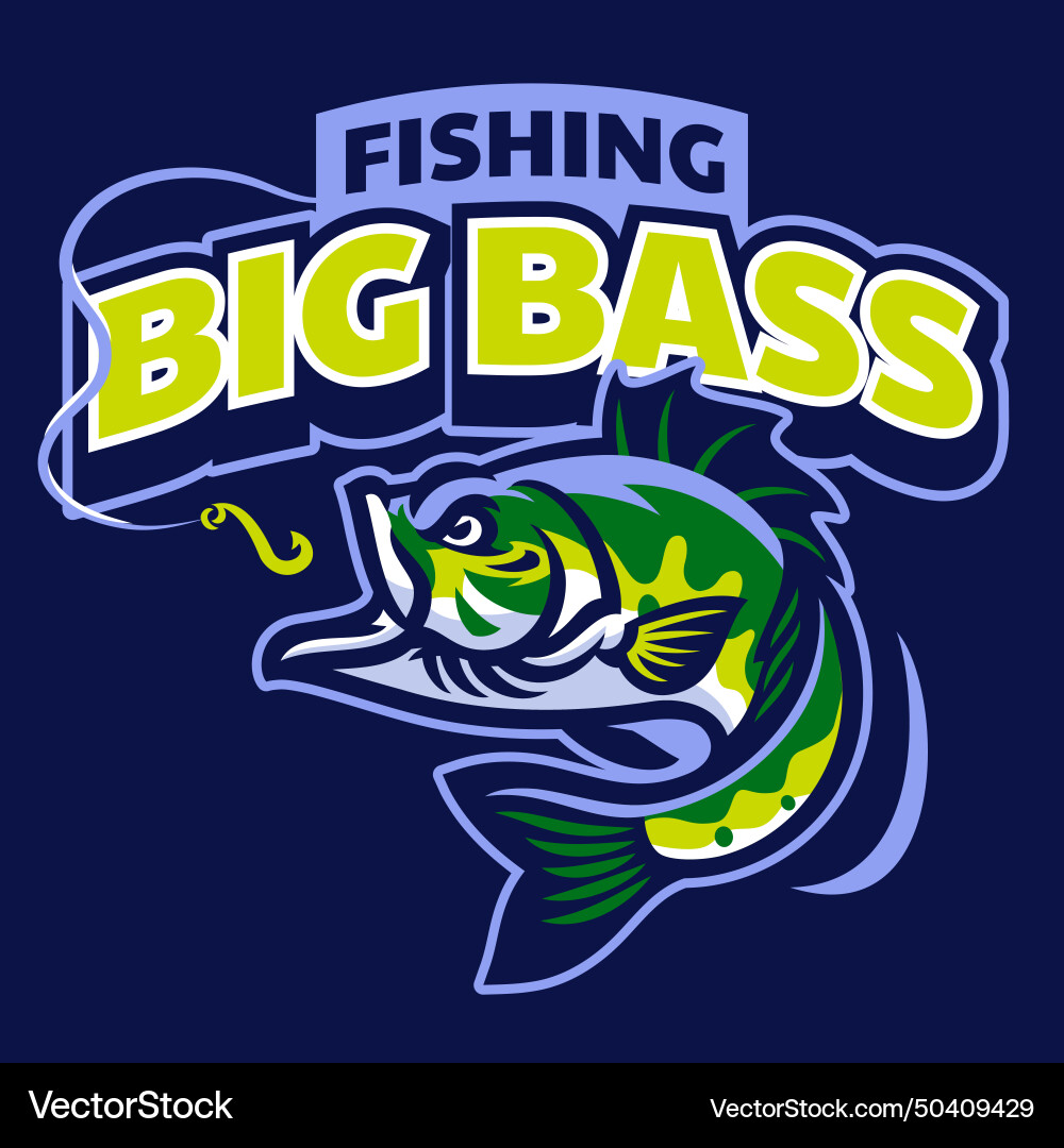 Big bass mascot logo design Royalty Free Vector Image