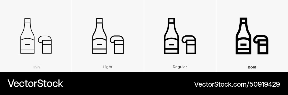 Black beer icon thin light regular and bold style Vector Image