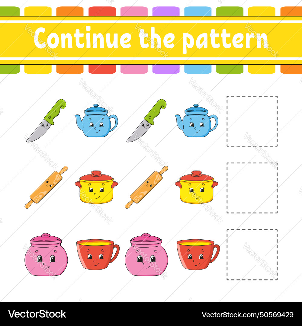 Continue the pattern education developing Vector Image