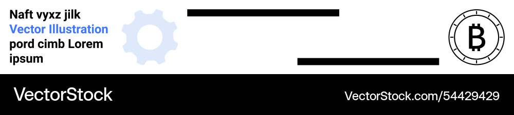 Gear and bitcoin icon with text elements for web Vector Image