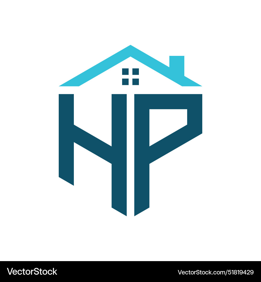 Hp house logo design template letter Royalty Free Vector