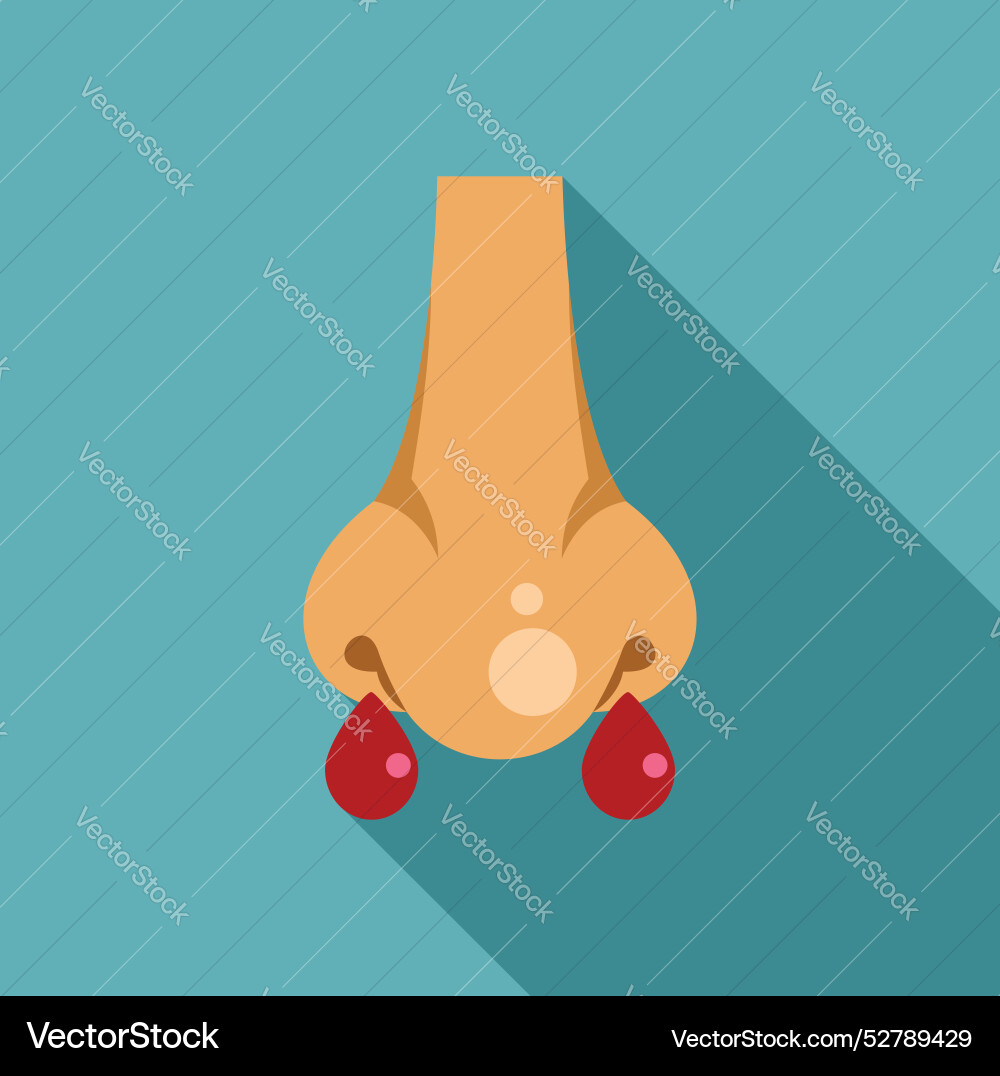 Human nose bleeding showing epistaxis symptom Vector Image