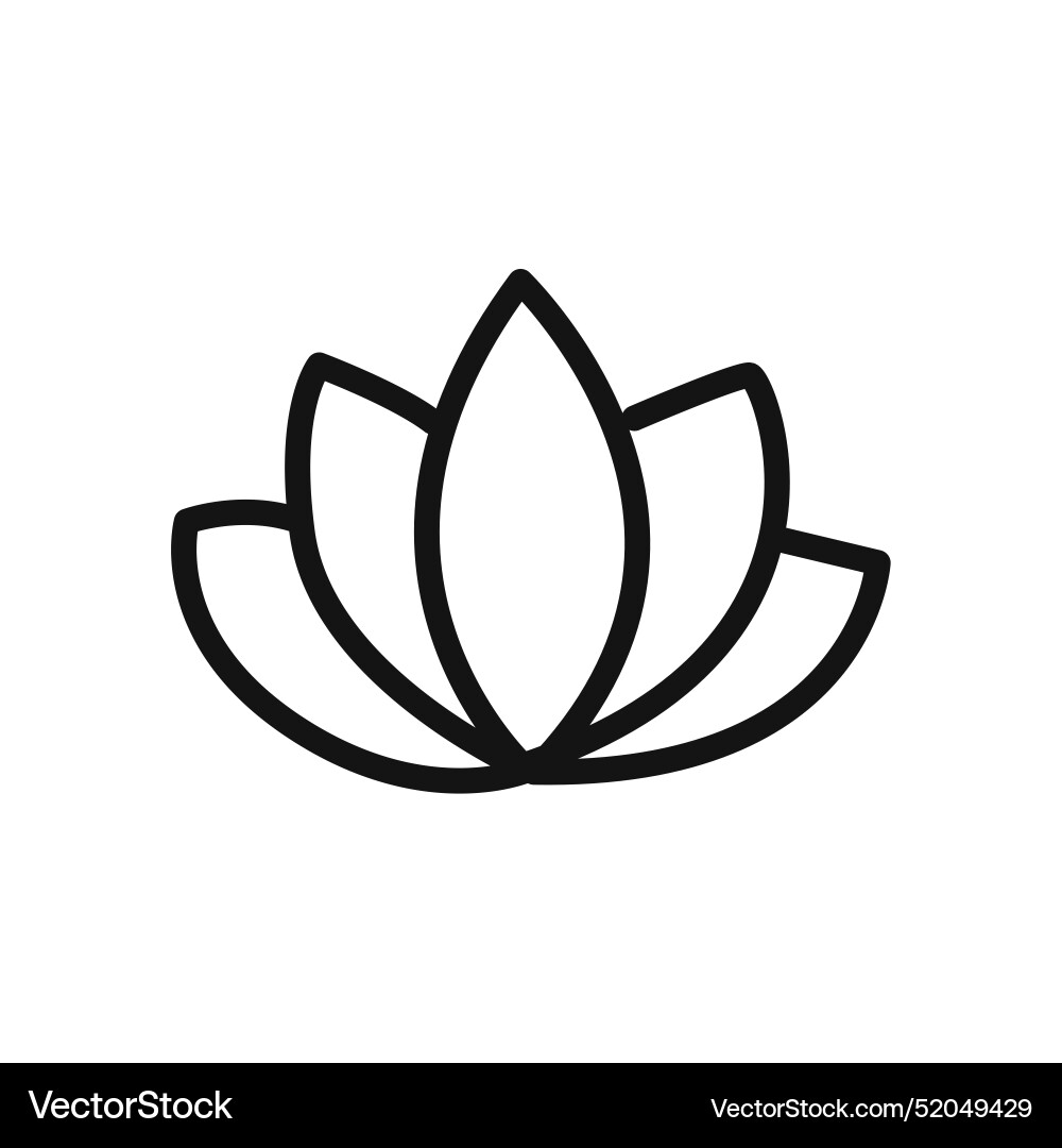 Lotus icon linear graphics sign Royalty Free Vector Image