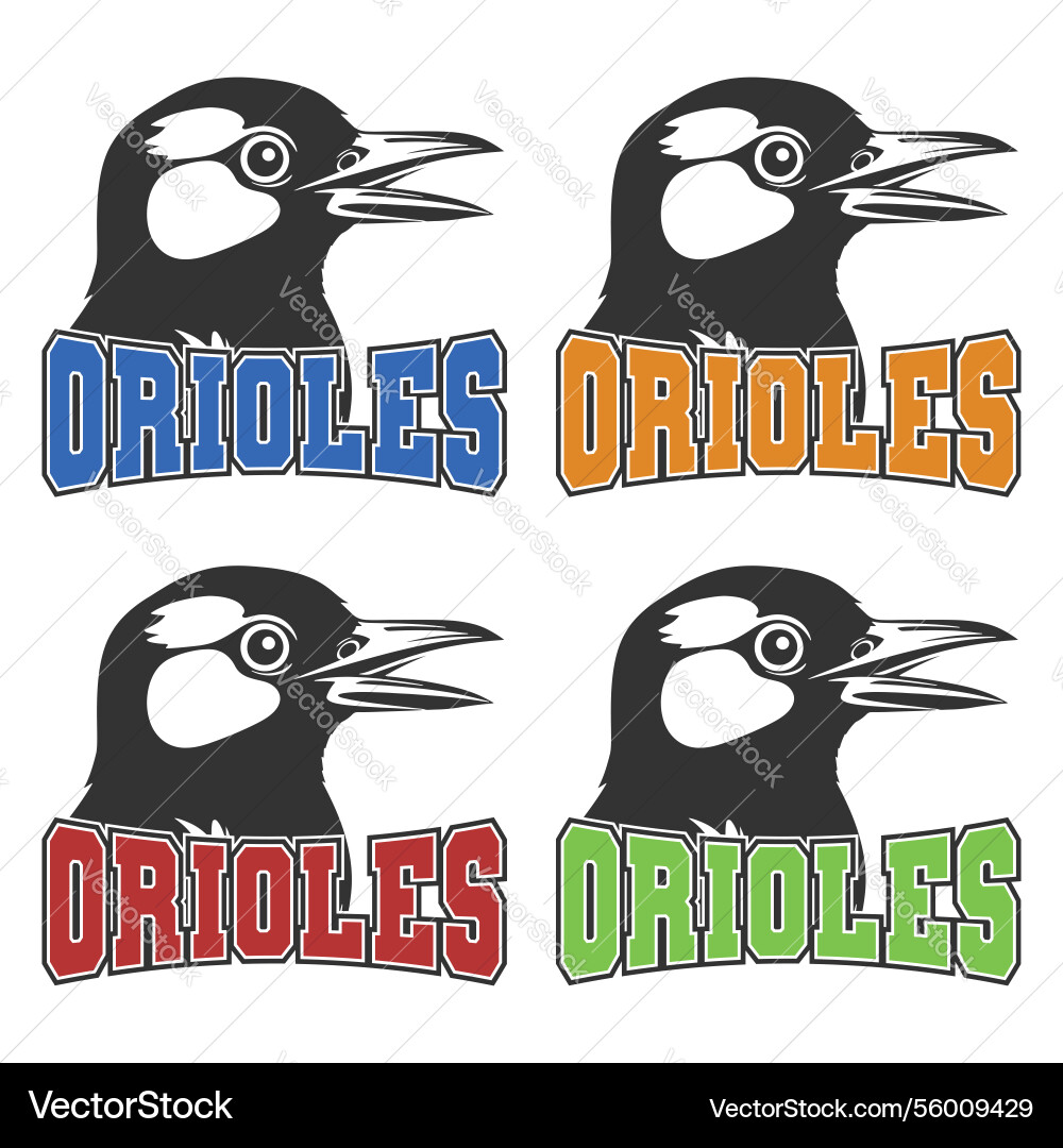 Orioles clip art design mascot Royalty Free Vector Image