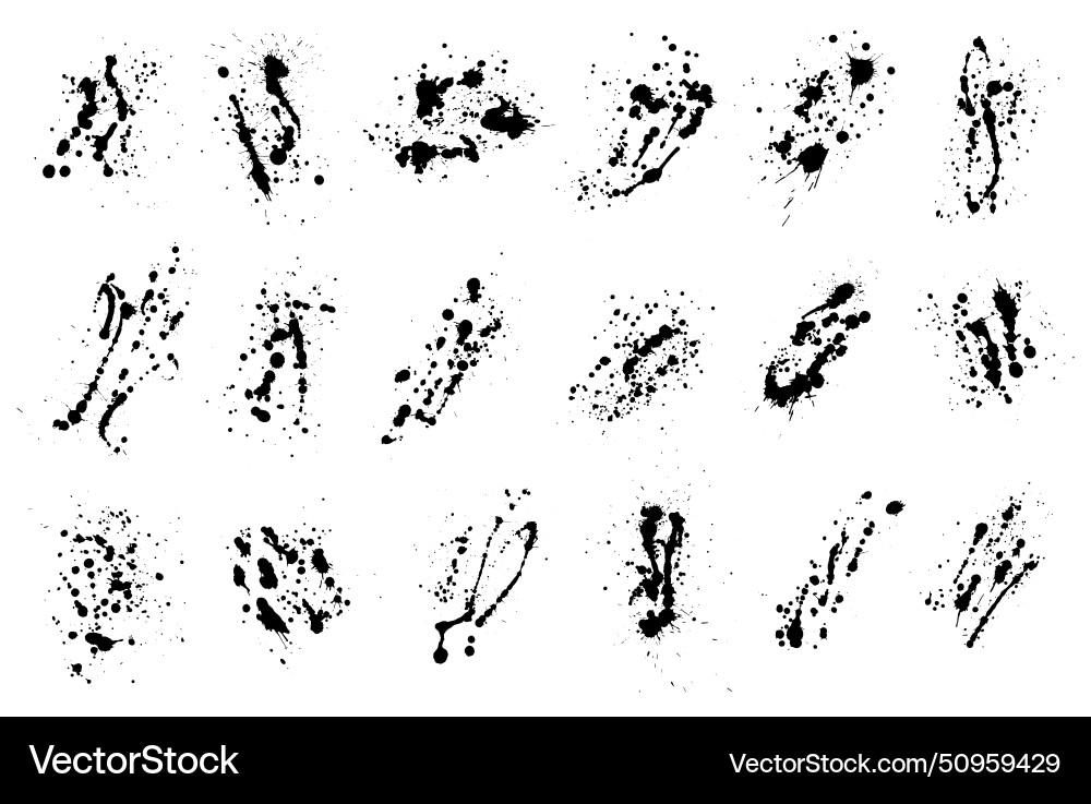 Overlay elements of paint ink splatter set Vector Image