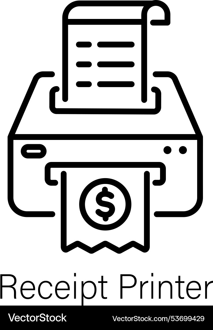 Receipt printer Royalty Free Vector Image - VectorStock