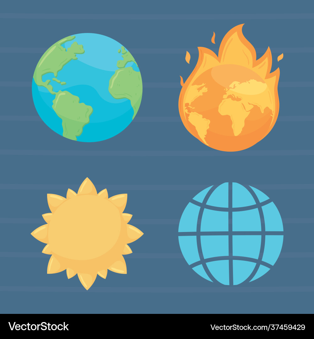 Set change climate Royalty Free Vector Image - VectorStock