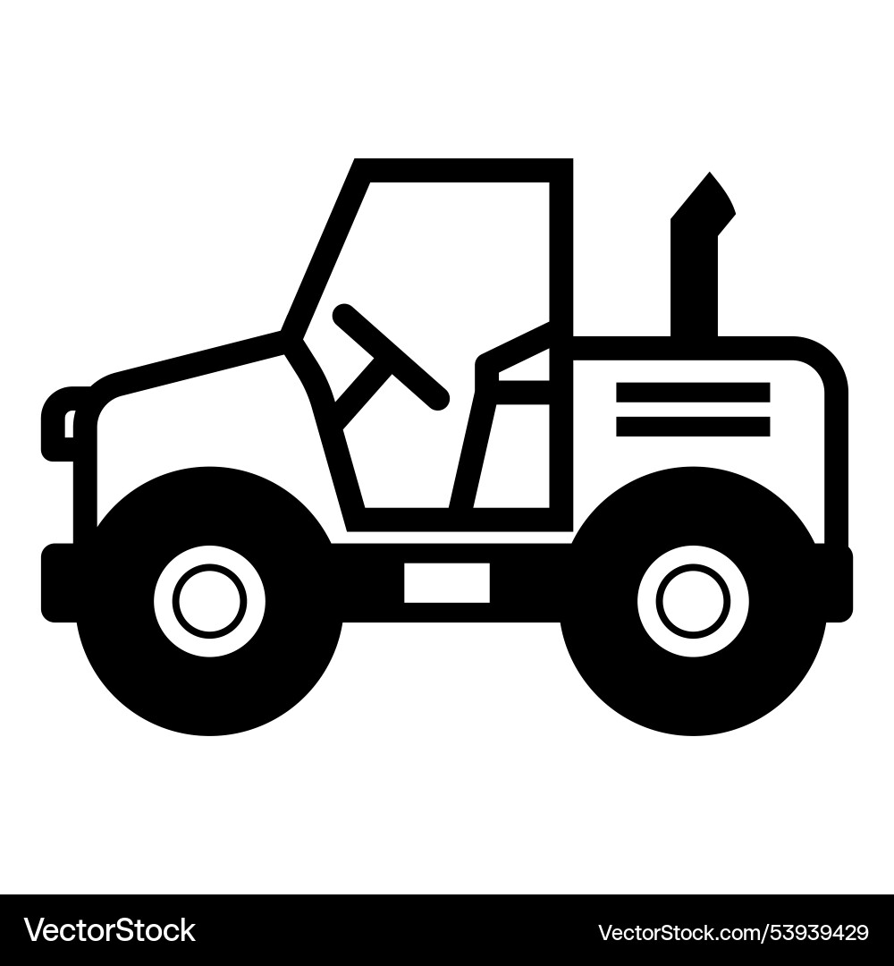 Simple black and white tractor icon design Vector Image