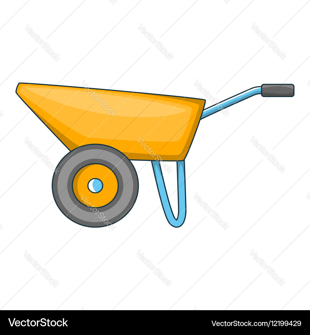 Wheelbarrow icon cartoon style Royalty Free Vector Image