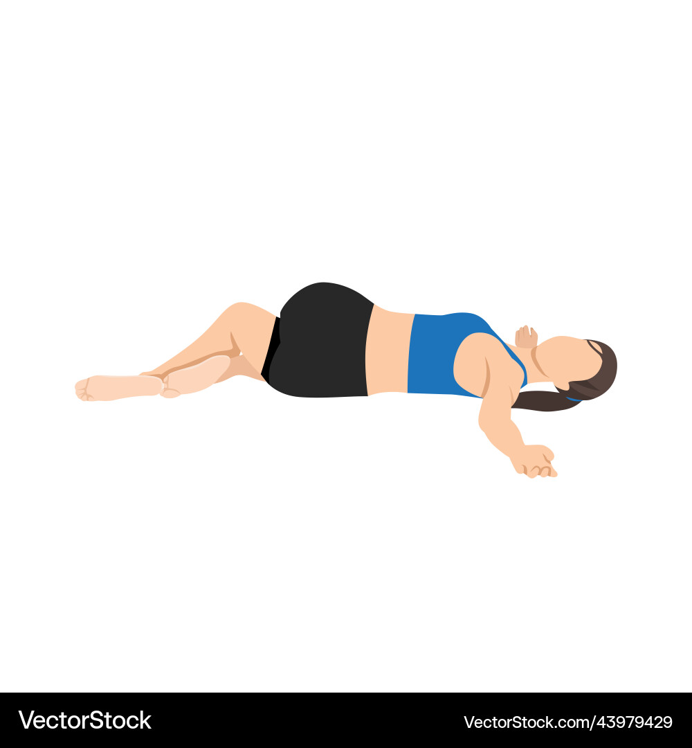 Woman doing supta matsyendrasana yoga pose Vector Image