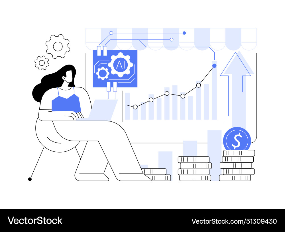 Ai-improved sales forecasting abstract concept Vector Image