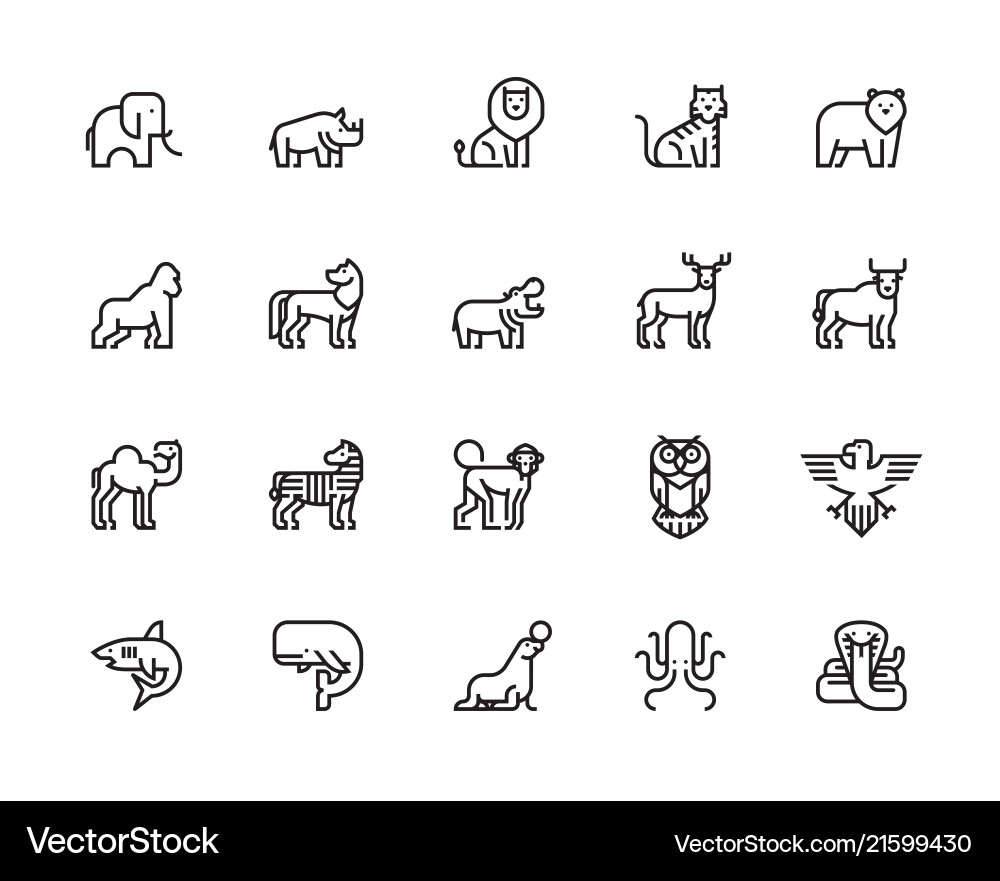 Animal icons Royalty Free Vector Image - VectorStock