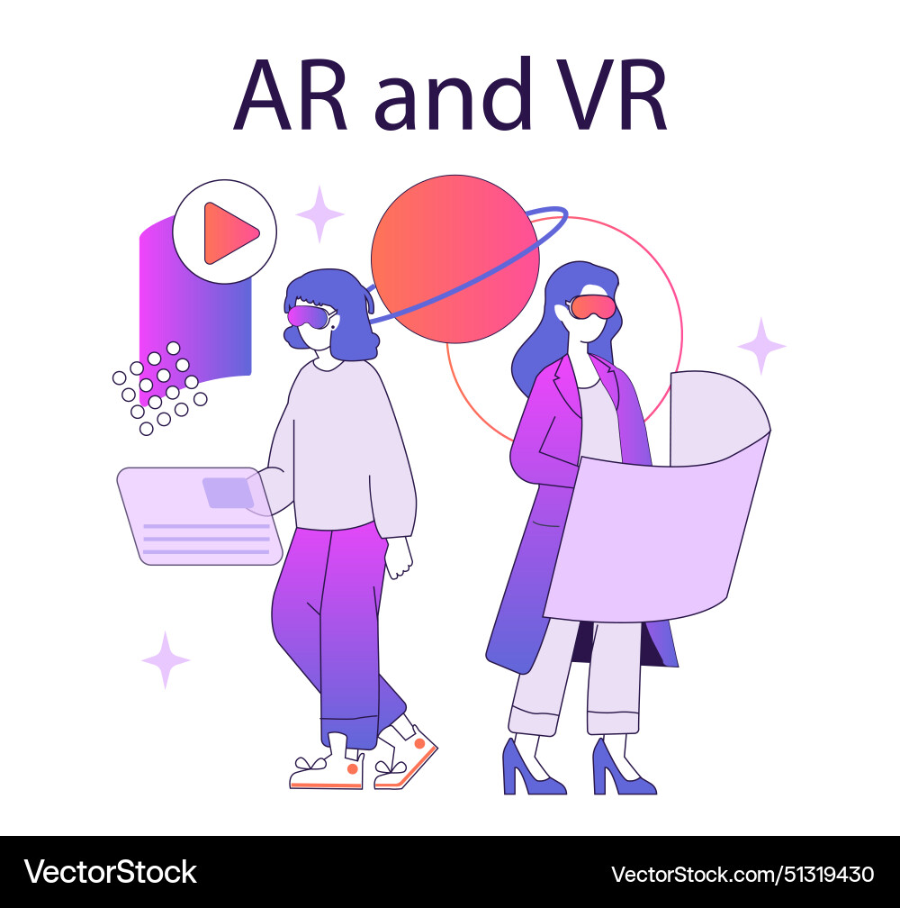 Ar and vr2 flat Royalty Free Vector Image - VectorStock