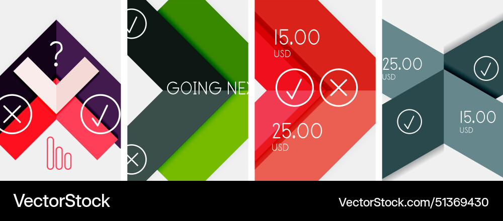 Arrow minimal geometric abstract poster designs Vector Image