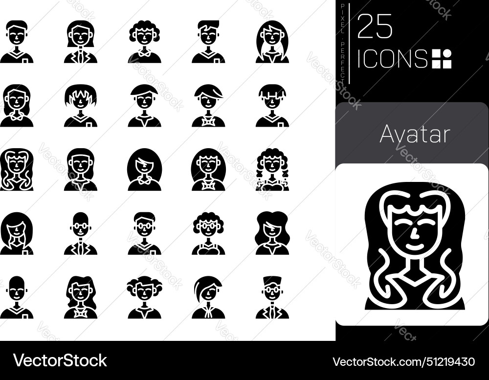 Avatar solid Royalty Free Vector Image - VectorStock