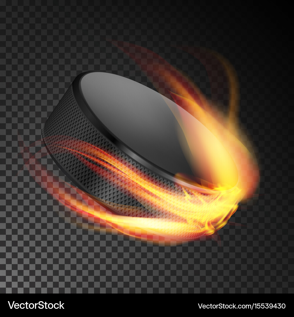 Burning hockey puck style Royalty Free Vector Image