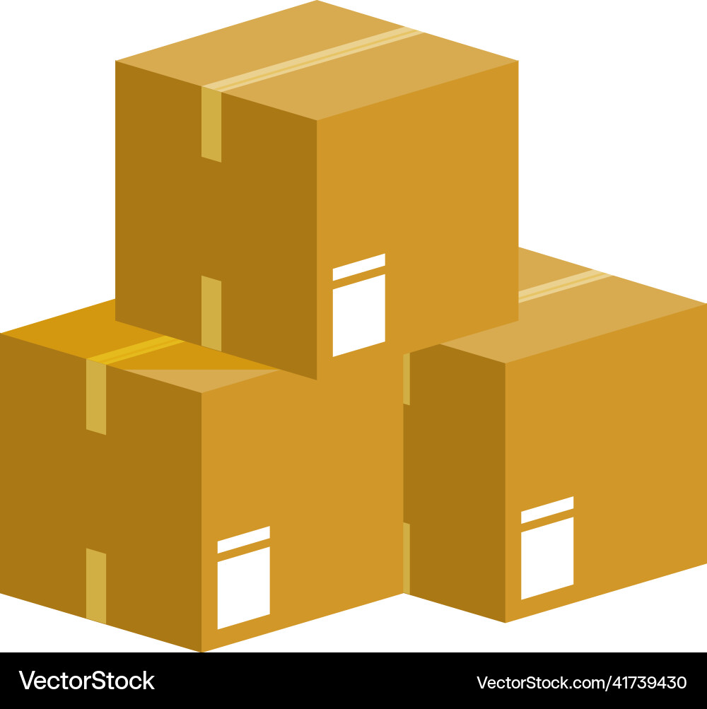 Cardboard boxes stack pile of paper packages Vector Image