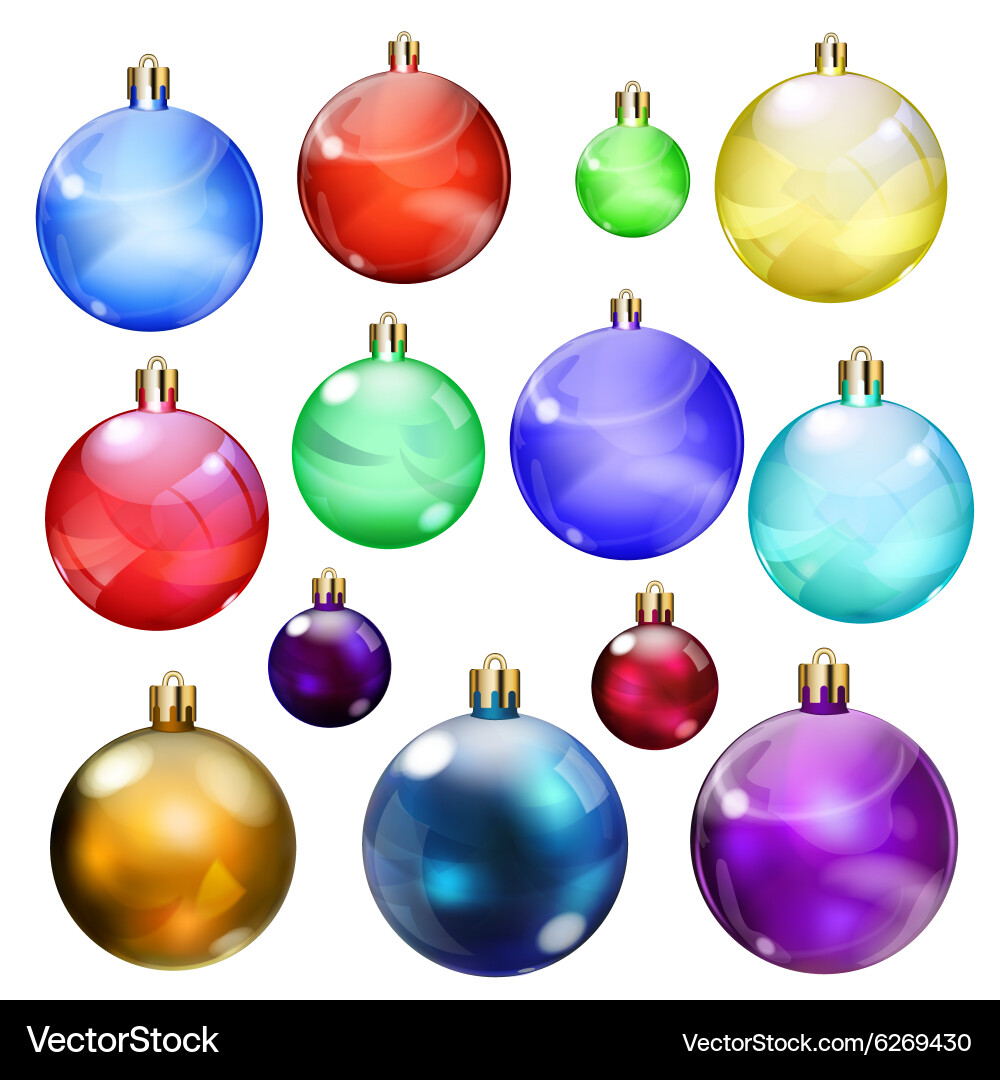 Colorful Christmas Ornaments Royalty Free Vector Image