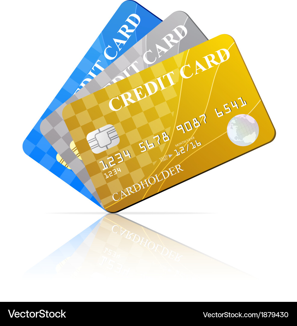 Credit cards set Royalty Free Vector Image - VectorStock