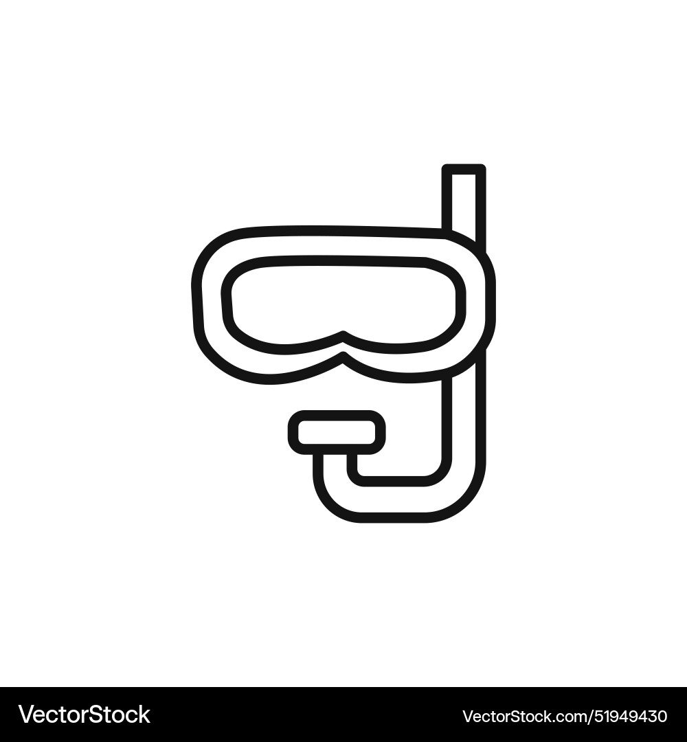 Diving mask logo sign outline Royalty Free Vector Image