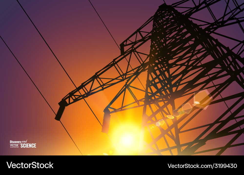 Electrical transmission line Royalty Free Vector Image