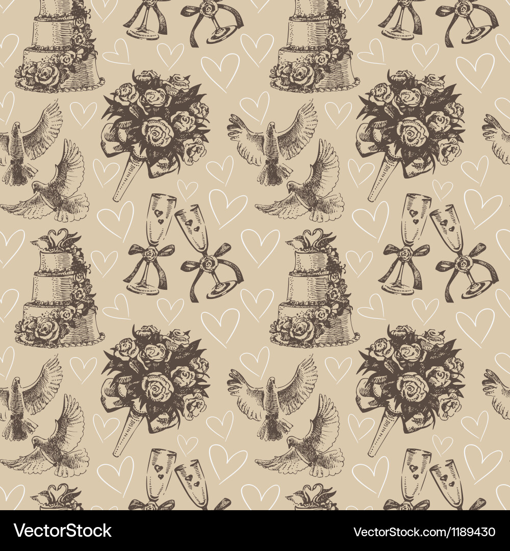 Elegant Wedding Cake Pattern Royalty Free Vector Image